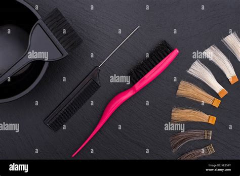 Hairdresser Accessories For Coloring Hair And Extensions Colors On A