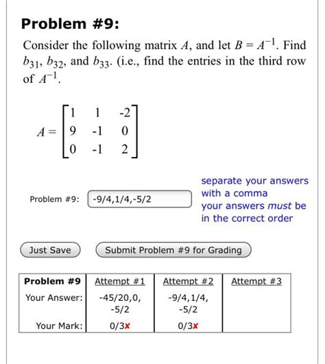 Solved Problem Consider The Following Matrix A And Let Chegg Com