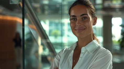 Premium Photo Woman Standing In Front Of Glass Wall