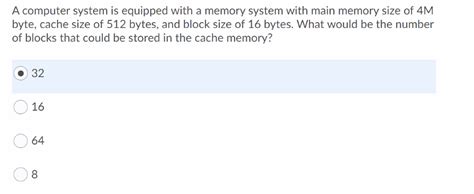 Solved A Computer System Is Equipped With A Memory System