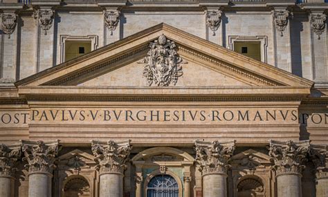 팔의 파울루스 V 코트와 외관 로마 이탈리아에서 성 베드로 바실리카 건물 외관에 대한 스톡 사진 및 기타 이미지 건물 외관 건물 정면 건축 Istock