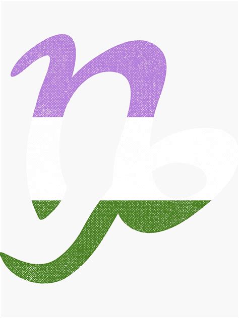 Genderqueer Capricorn Pride Flag Zodiac Sign Sticker For Sale By