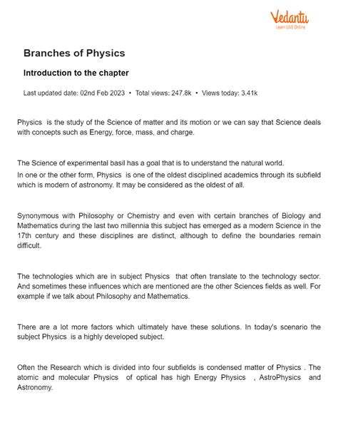 Branches Of Physics B Tech CSE Studocu