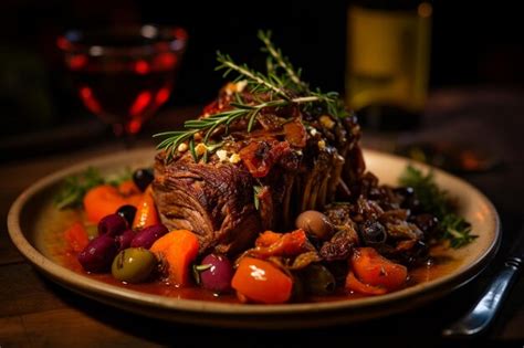 Traditional Greek Lamb On Wood Premium Ai Generated Image