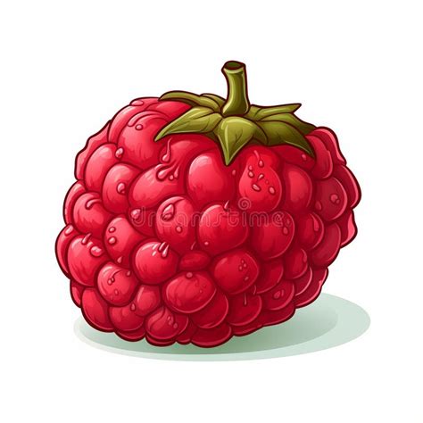 Una Frambuesa De Dibujos Animados Sentada Sobre Una Superficie Plana