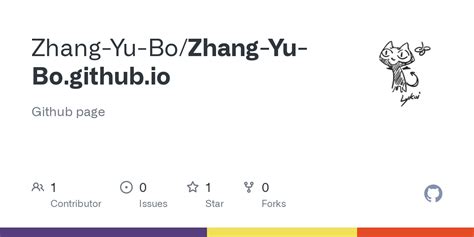 github zhang yu bo zhang yu github page