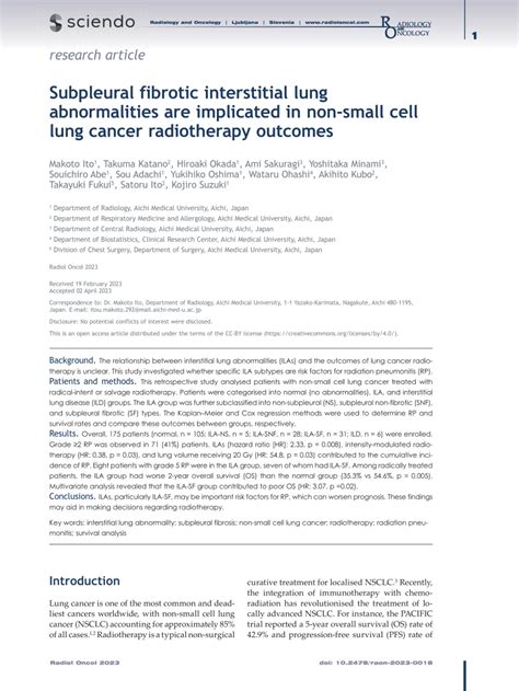 Pdf Subpleural Fibrotic Interstitial Lung Abnormalities Are
