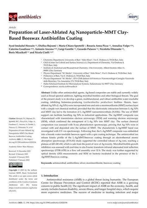 Pdf Preparation Of Laser Ablated Ag Nanoparticlemmt Clay Based
