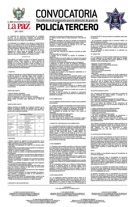 Convocatoria Policía Tercero 2015 By Seguridad Pública Policía