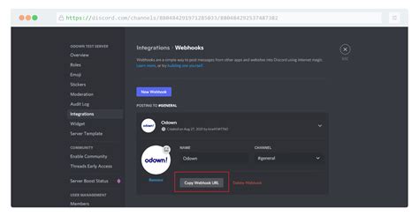 Odown Docs Alerting Connectig To Discord