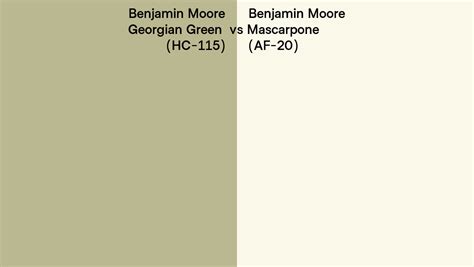 Benjamin Moore Georgian Green Vs Mascarpone Side By Side Comparison