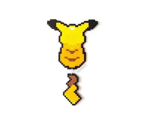 Pikachu Magnet With Swinging Tail Pixel Art Hama Perler Beads Etsy
