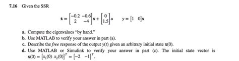 Solved Given The Ssr X 02 06 2 4 X 0 15 U Y
