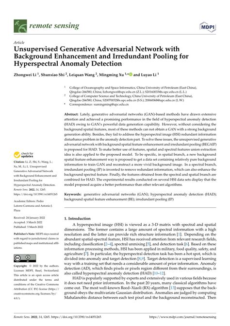 Pdf Unsupervised Generative Adversarial Network With Background Enhancement And Irredundant