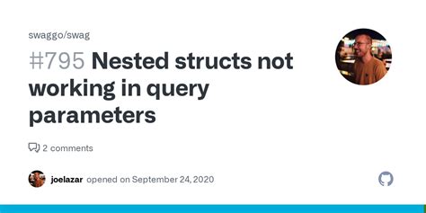 Nested Structs Not Working In Query Parameters · Issue 795 · Swaggoswag · Github