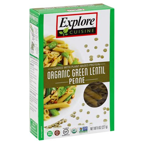 Explore Cuisine Organic Green Lentil Penne Shop Pasta At H E B