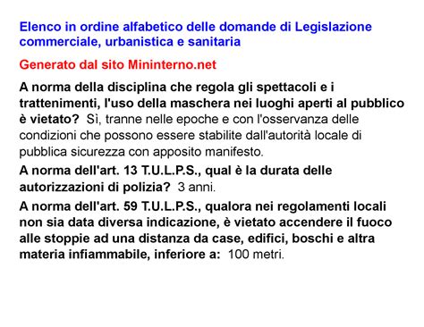 Quesiti Su Tulps E Pubblica Sicurezza Docsity