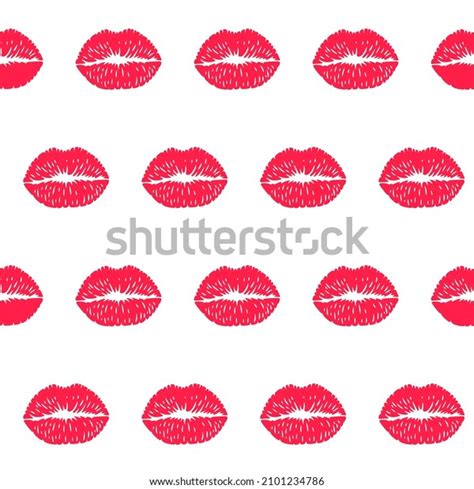 Female Lips Kiss Seamless Pattern Background Stock Vector Royalty Free