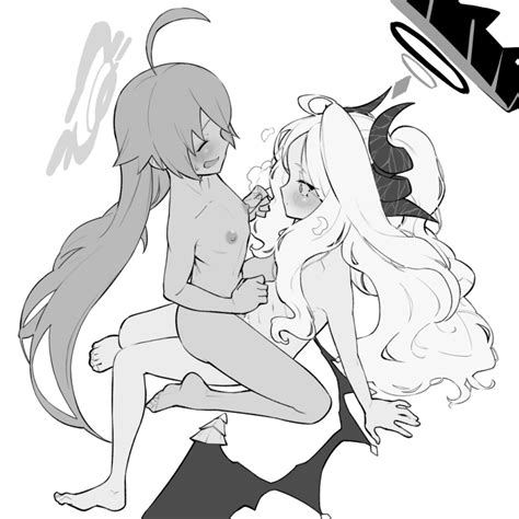 Rule 34 2girls Ahoge Barefoot Sandals Jewelry Blue Archive Blush Completely Nude Creepy