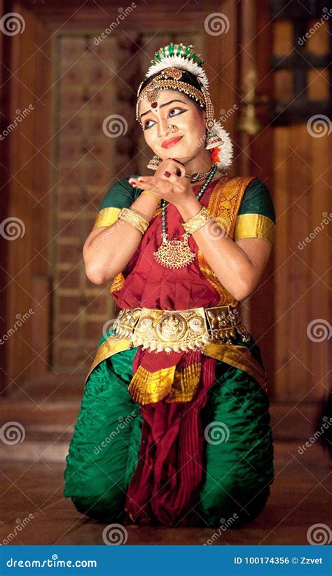 Beautiful Indian Girl Dancing Kuchipudi Indian Dance Editorial Photo