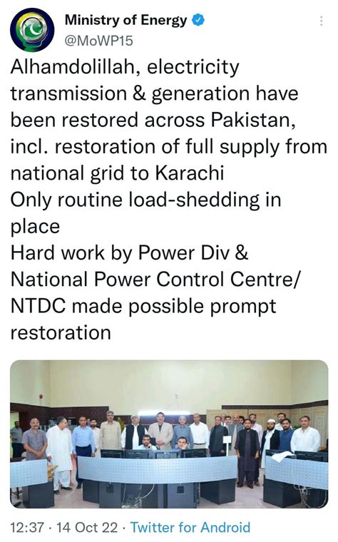 Irfan Hyder On Linkedin It Was A Great Experience Restoring The Power Generation And Transmission