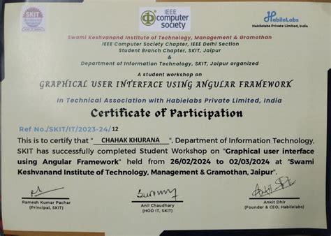 Chahak Khurana On Linkedin Angularjs Webdevelopment Javascript Workshop Certification