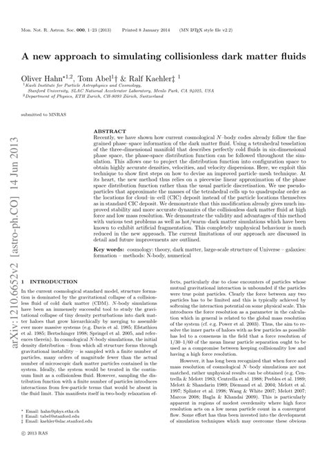 PDF A New Approach To Simulating Collisionless Dark Matter Fluids