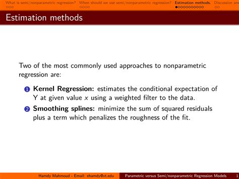 Parametric Versus Semi Nonparametric Parametric Regression Models Pdf