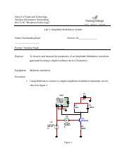 Lab Amplitude Modulation Docx Babe Of Trade And Technology Wireless Information
