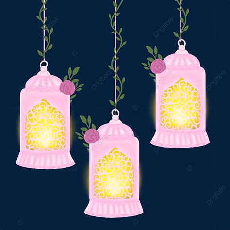 Linternas Hermosas Del Ramadán Islámico Png Rosado Linterna