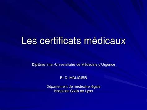 PPT Les certificats médicaux PowerPoint Presentation free download