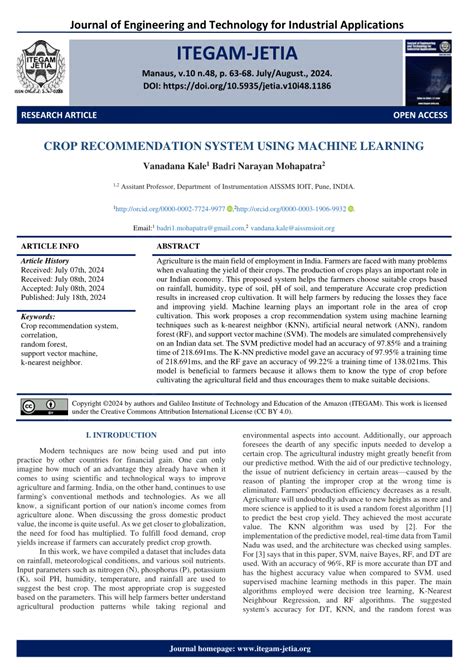 Pdf Crop Recommendation System Using Machine Learning