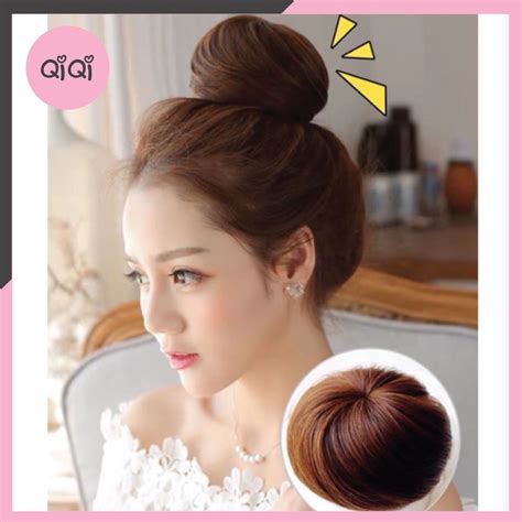 Búi Tóc Giả Cao Búi Củ Tỏi Dây Rút Tiện Lợi Có ảnh Clip Thật Cao
