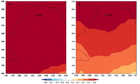 spatial correlation of a instrumental and b reconstructed june july