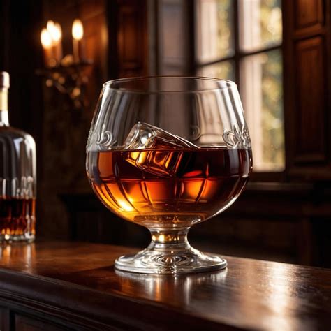 Premium Photo Cognac Whiskey Rum Or Similiar Brown Alcoholic Liquor Drink