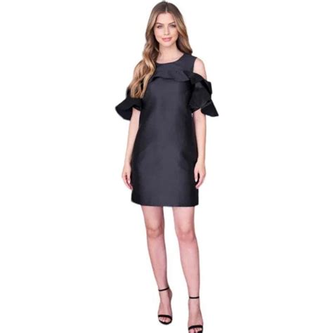 Cest Elle Robe Manche Cloche Noir Pour Femme
