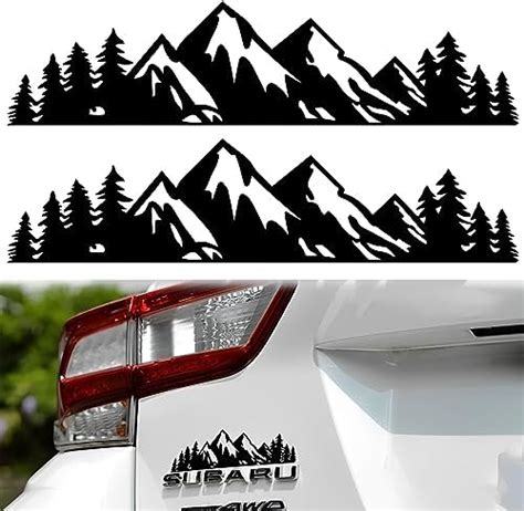 Calcomanía Vinilo Para Coche De Árbol De Montaña Nieve 7 Pulgadas