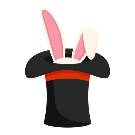 마술 모자 벡터 일러스트 레이 션에 토끼 프리미엄 벡터