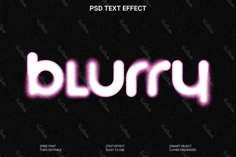 Blurry Text Style Effect Free Photoshop Psd File
