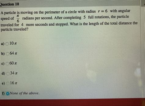 solved question 10 a particle is moving on the perimeter of