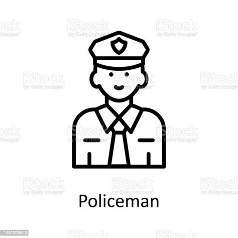 경찰관 벡터 개요 아이콘 디자인 그림입니다 흰색 배경에 법 집행 기호 Eps 10 파일 경찰관에 대한 스톡 벡터 아트 및 기타 이미지 경찰관 남자 남자들만 Istock