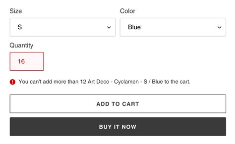 Product Page Add Quantity Limit Error Messaging · Issue 398 · Shopify Dawn · Github