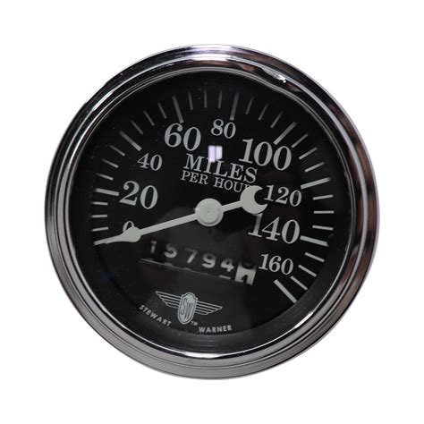 Stewart Warner Wings Mechanical Speedometer Black