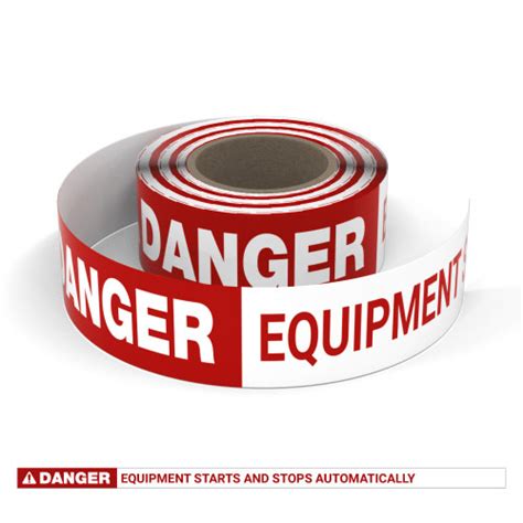 Danger Equipment Starts And Stops Automatically Smart Stripe Inline