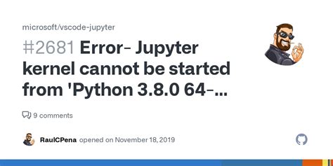 Error Jupyter Kernel Cannot Be Started From Python Bit