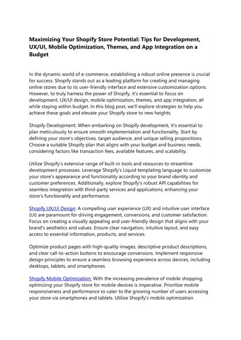 Ppt Maximizing Your Shopify Store Potential Powerpoint Presentation