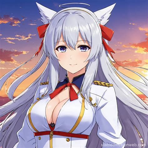 Long White Haired Female Kansen From Azur Lane General Prompts Stable