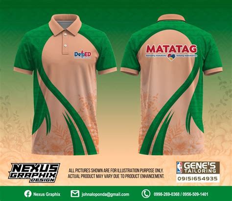 GREEN AND PEACH DEPED MATATAG POLO SHIRT DESIGN