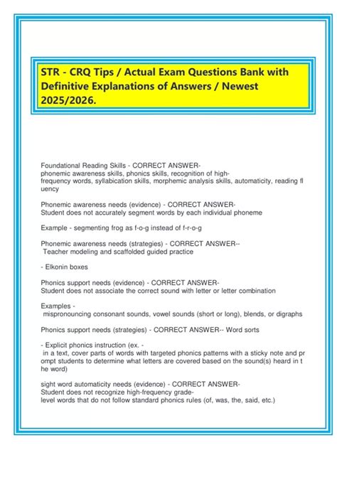 Str Crq Tips Actual Exam Questions Bank With Definitive Str Crq Tips Actual Exam Questions Bank With Definitive
