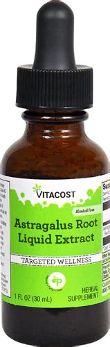 Жидкий экстракт корня астрагала (без спирта), Vitacost, Astragalus Root ...